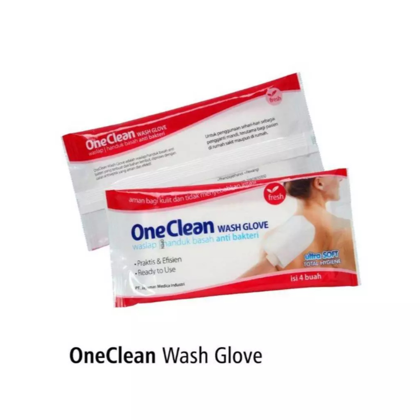 Jual 4s Washlap Sterill One Clean Wash Glove OneMed Basah Anti Bakteri ...