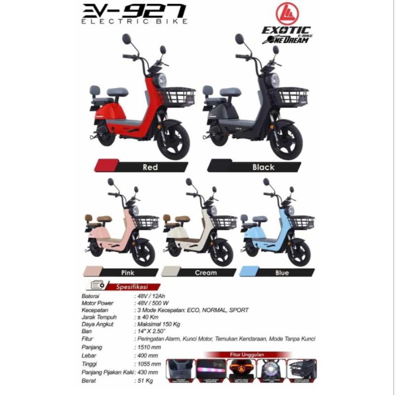 Jual Sepeda listrik EXOTIC EV-927 | Shopee Indonesia