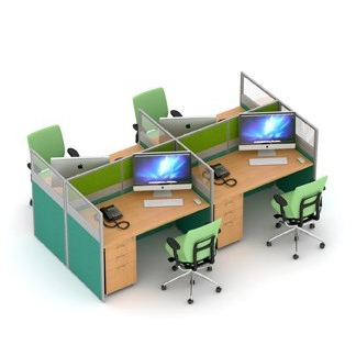 Jual Meja partisi kantor workstation staf 2 4 6 kubikal kantor meja ...