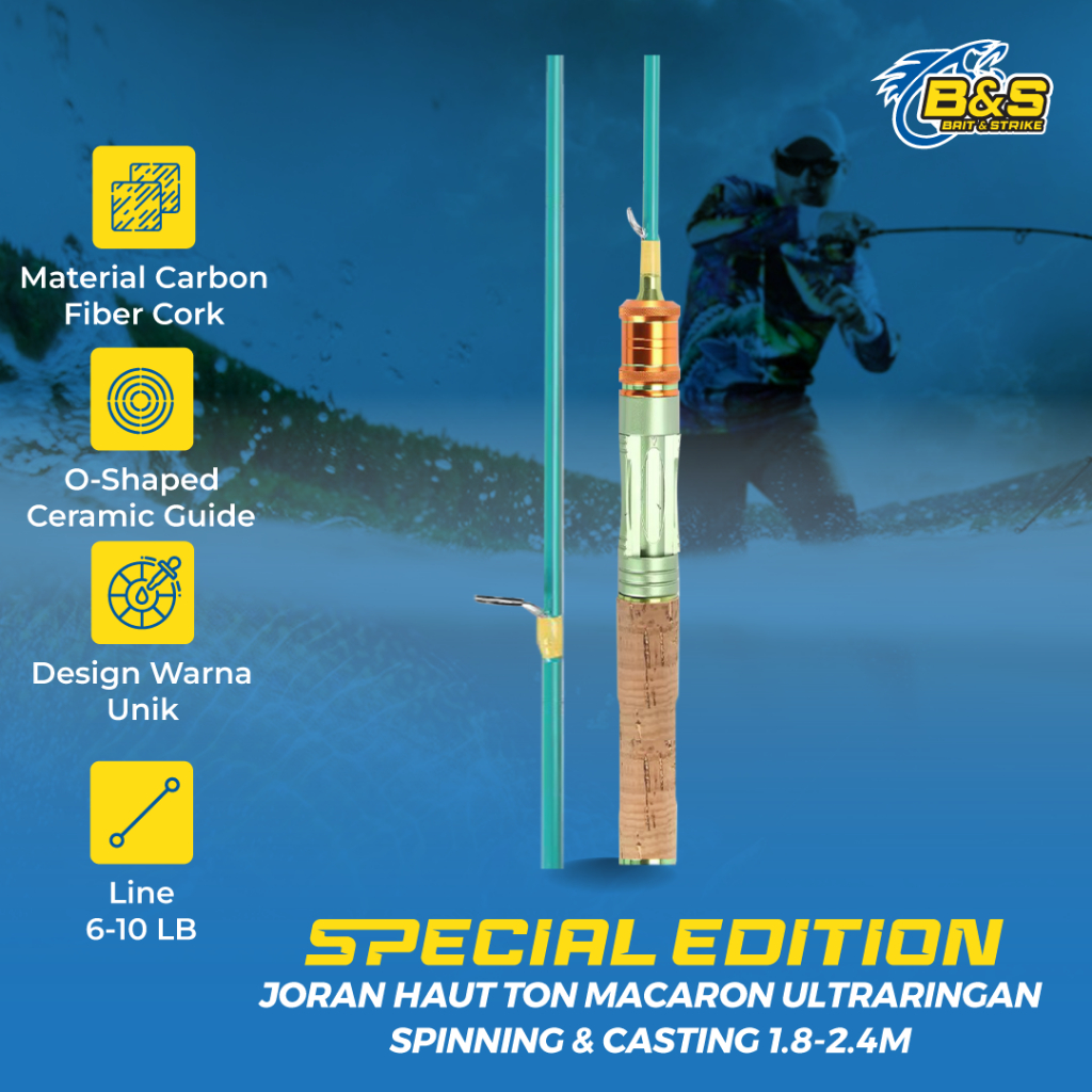 Jual TERBARU Spesial Edition Joran pancing HAUT TON 1.5m/1.6m/1.8m/1.9m Joran UL type spinning ...