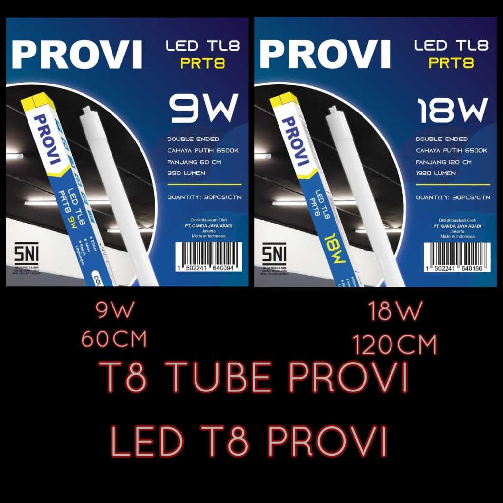 Jual PROVI LAMPU NEON TL LED T8 TUBE LIGHT 9W/18W PUTIH | Shopee Indonesia