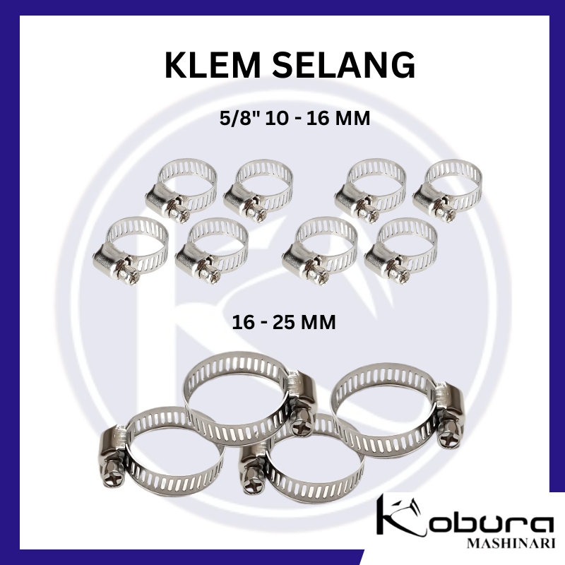 Jual Klem Selang Air Klam 5/8 Inch 10 - 16 MM / 16 - 25 MM Cincin Clem ...
