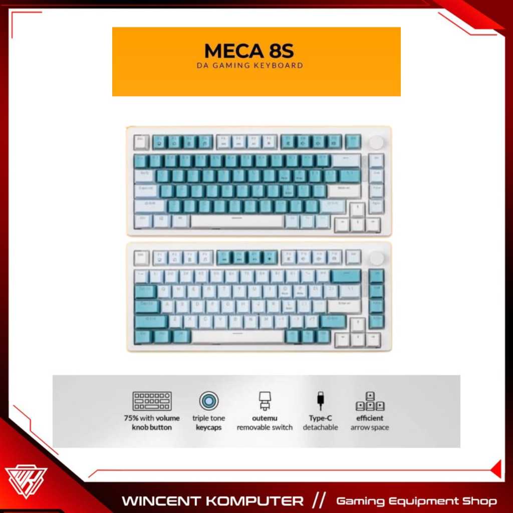 Jual Digital Alliance MECA 8S Keyboard Gaming Mechanical with Knob ...
