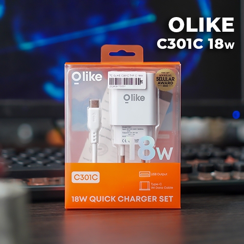 Jual KABEL CHARGER DAN KEPALA CHARGER OLIKE CHARGER ADAPTOR FAST CHARGING TYPE C OLIKE C301C 18 ...