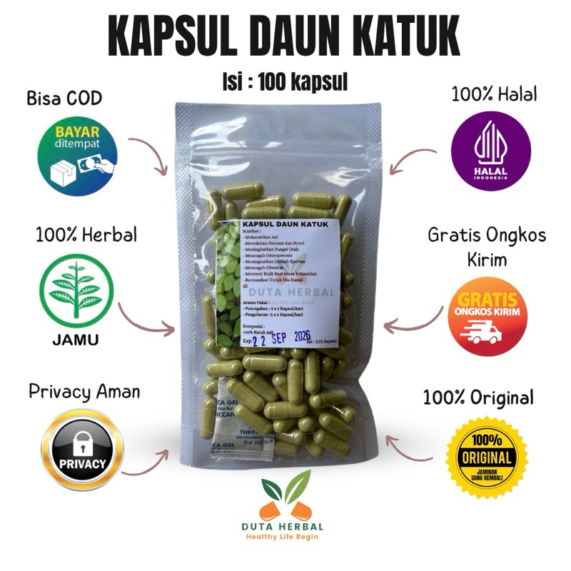 Jual Kapsul Daun Katuk Isi 100 Herbal Alami Pelancar ASI | Shopee Indonesia