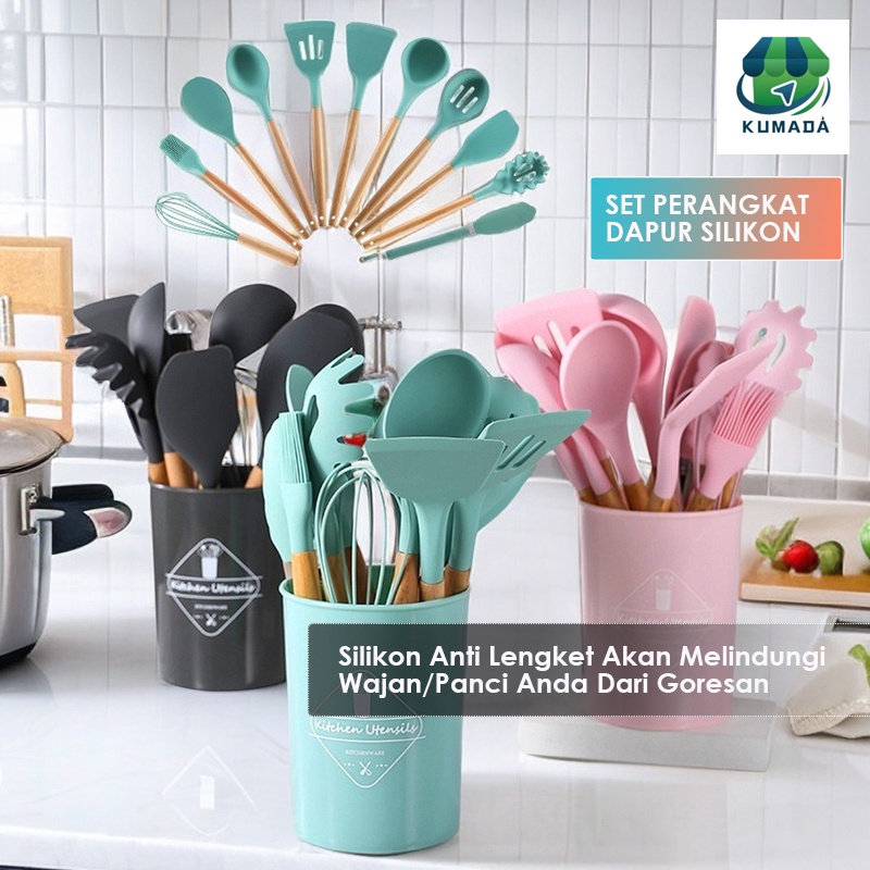 Jual Spatula Silikon Alat Masak Set 12pcs cocok untuk segala jenis ...