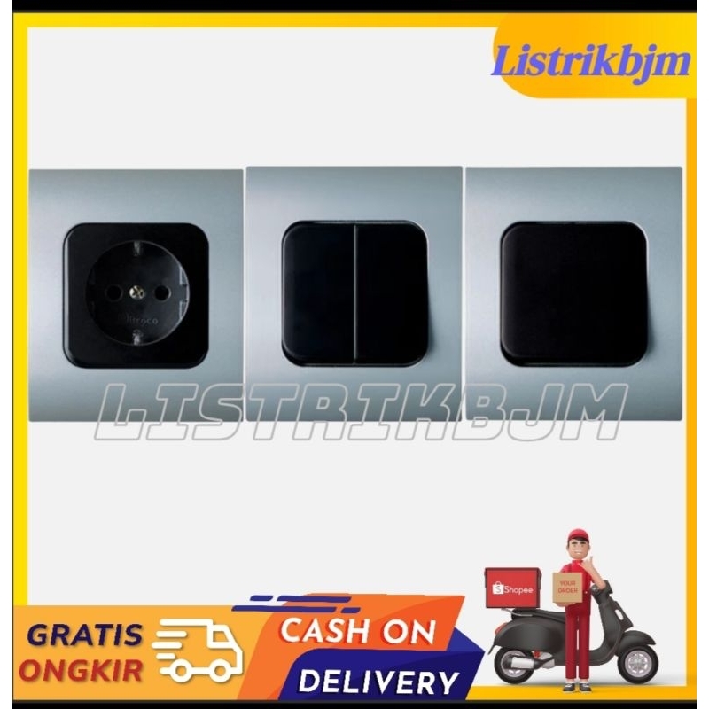 Jual BROCO INTEGRA SILVER STOP KONTAK SERI ENGKEL SAKLAR TANAM INBOW ...