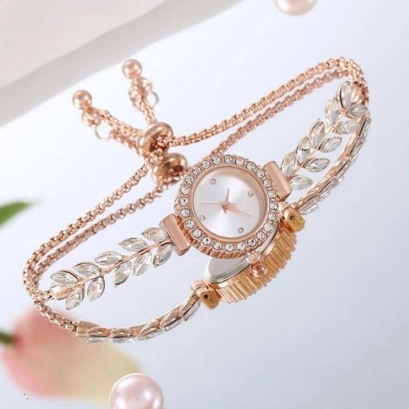 Jual Jam Tangan Serut Mewah Gelang Serut Wanita Analog Quartz Anti Air ...