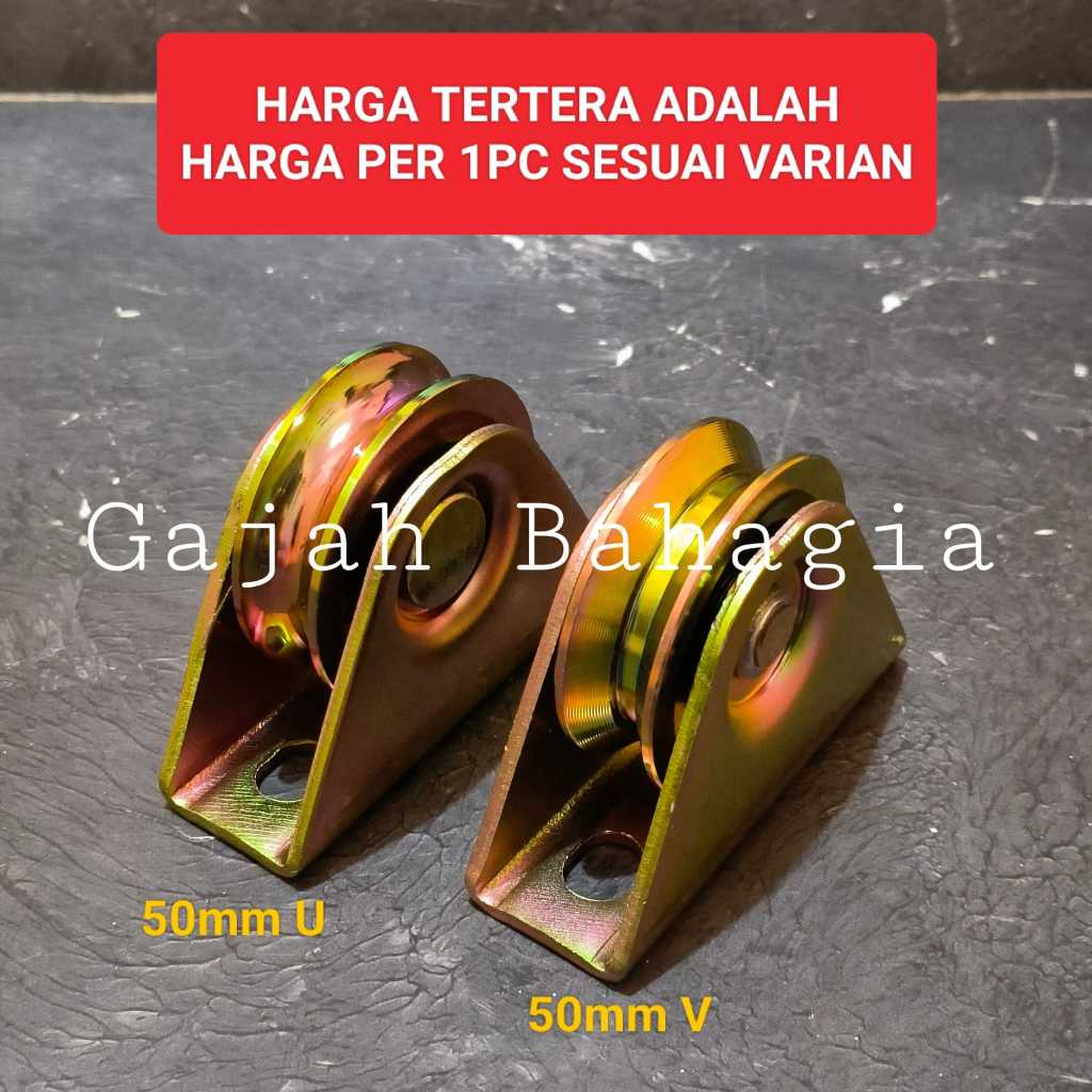 Jual Roda pintu pagar besi 5 cm 50 MM 2 inch type U dan V Gerbang ...