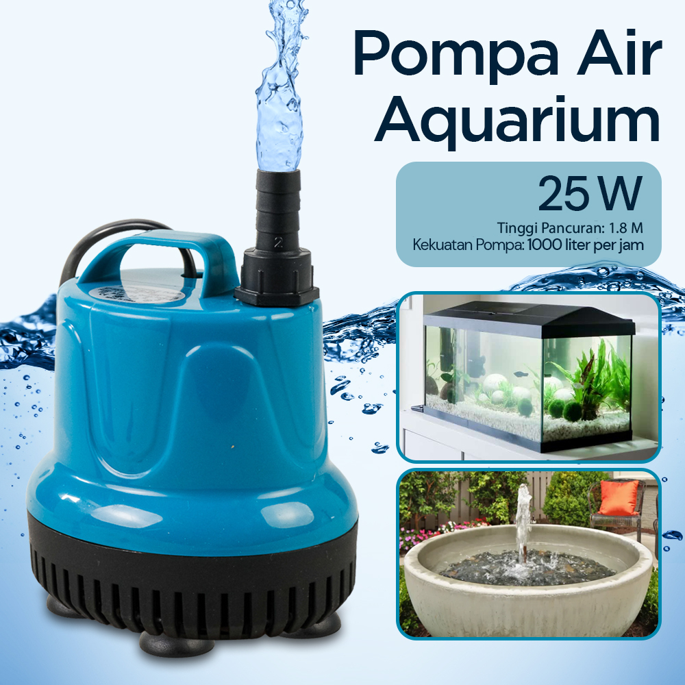 Jual Pompa Air Aquarium Mini - Pompa Celup Kolam fish tank AC 220V 25W ...