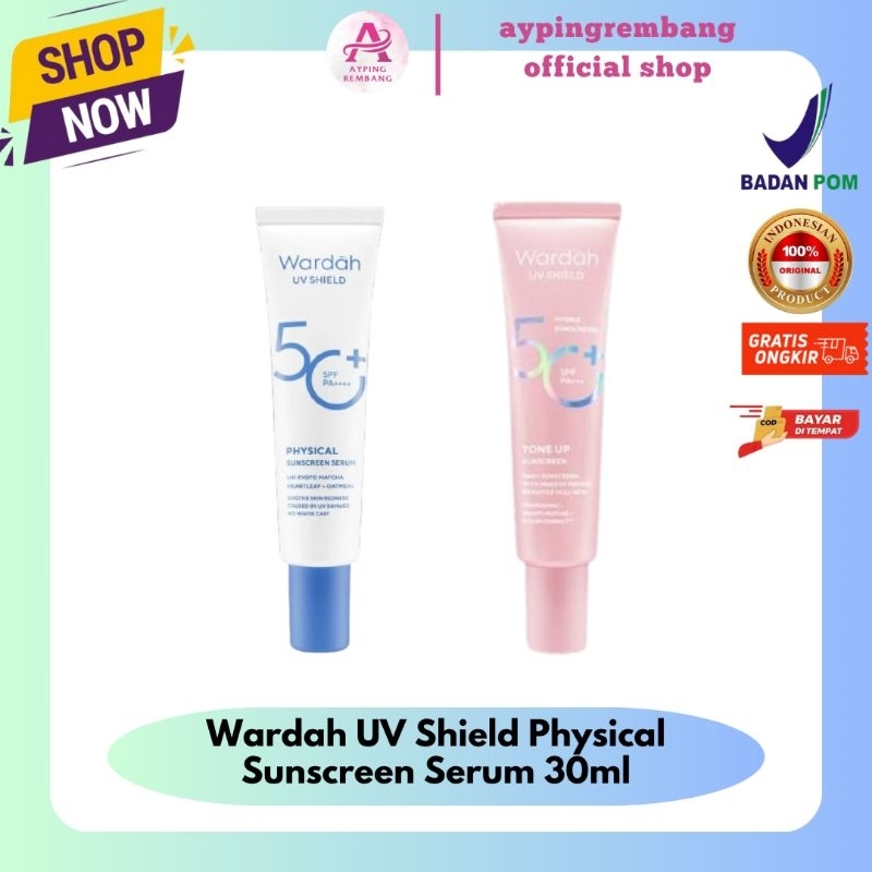 Jual WARDAH UV SHIELD Physical Sunscreen Serum SPF 50 PA++++ | Netto 30ml | Shopee Indonesia