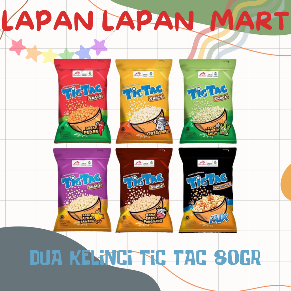 Jual Dua Kelinci Tic Tac 80gr (Snack Pilus) | Shopee Indonesia
