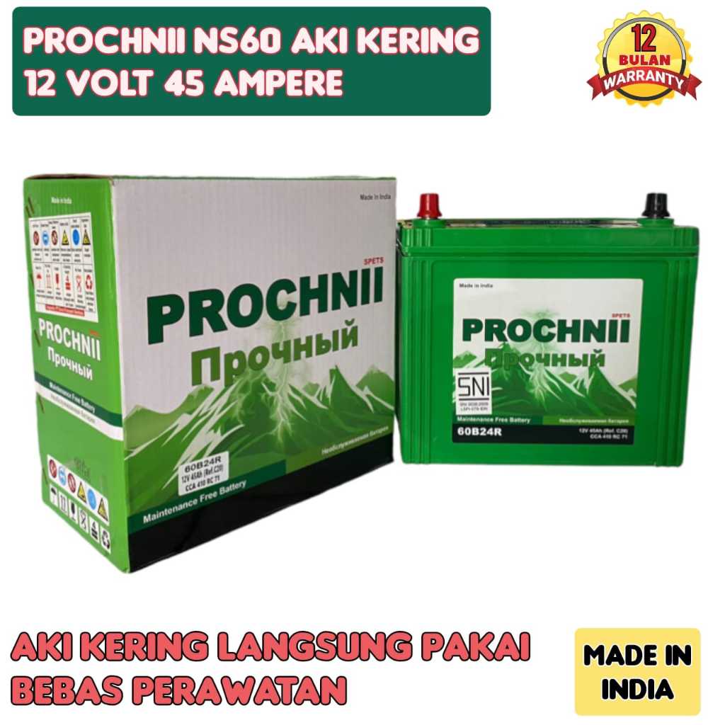 Jual Aki Mobil Avanza/Rush/Feroza/Taruna/Terios/Xenia Prochnii NS60 45 Ah Garansi 1 tahun ...