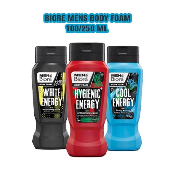 Jual Mens Biore Body Foam Body Wash 100 ml | 250ml - White Energy ...