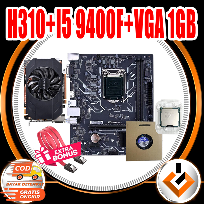 Jual Mobo Mainboard H310 Soket LGA 1151 DDR4 Processor i5 gen 9 plus VGA dan ram 8gb 16gb ...
