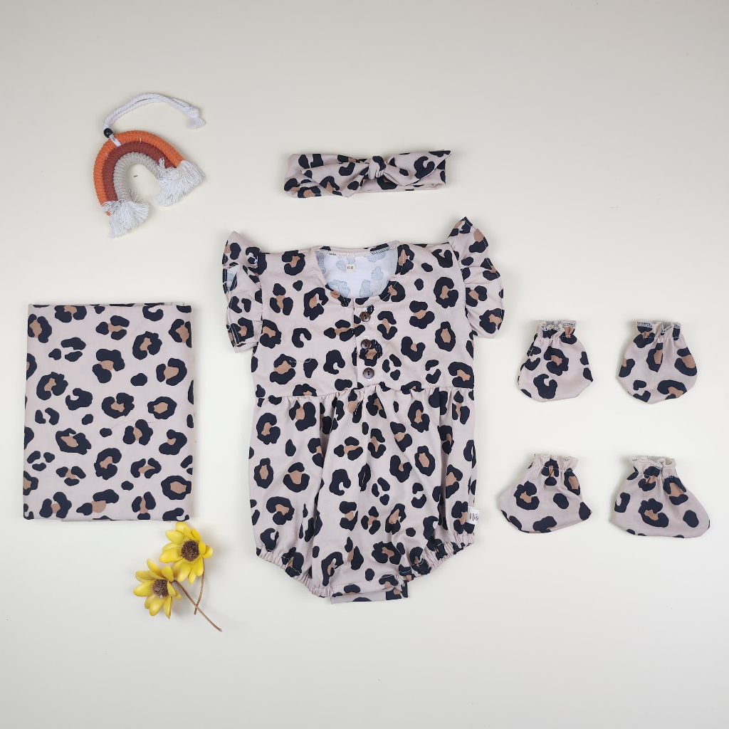 Jual Nisyya Kids - Swaddle Set Romper / Bedong Set Romper 0-6 Bulan ...