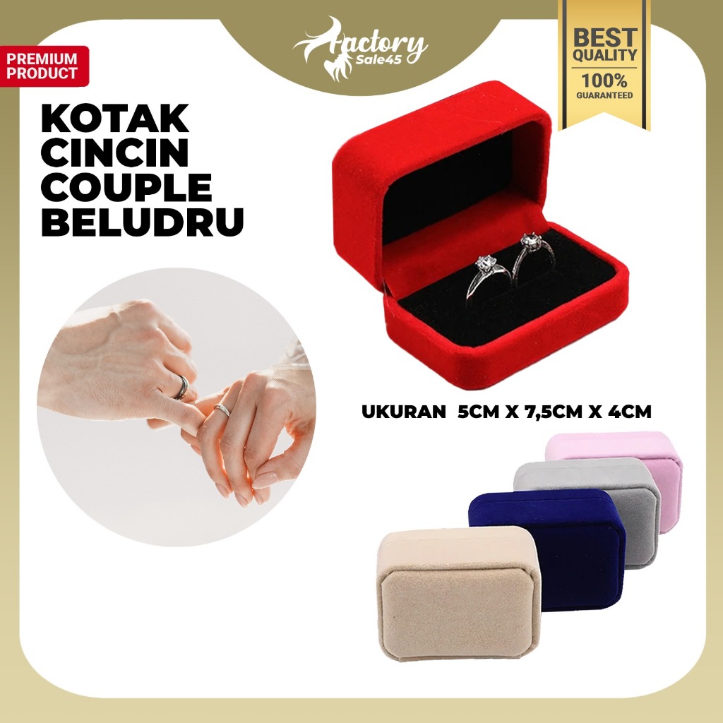 Jual Kotak Cincin Beludru Couple Pasangan Jewelry Cincin Box Anting ...
