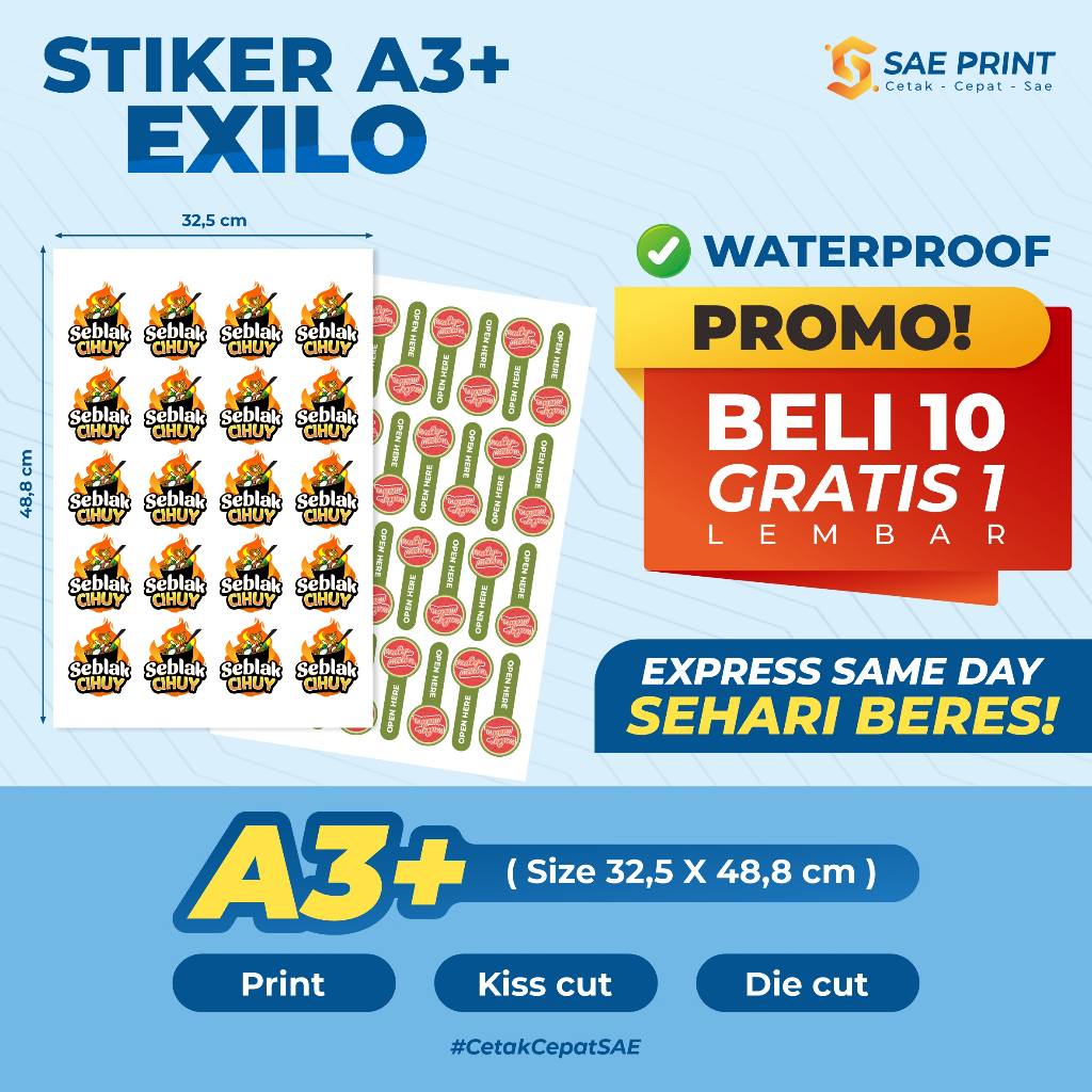 Jual SAE PRINT / STIKER EXILO/ DIECUT / KISSCUT / CETAK STIKER CUSTOM ...