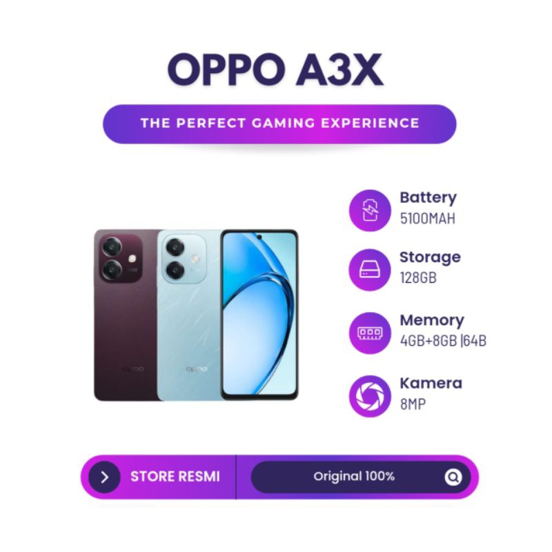 Jual OPPO A3X 4/64 GB 45W SUPERVOOC SNAPDRAGON 6S 4G GEN 1 GARANSI ...