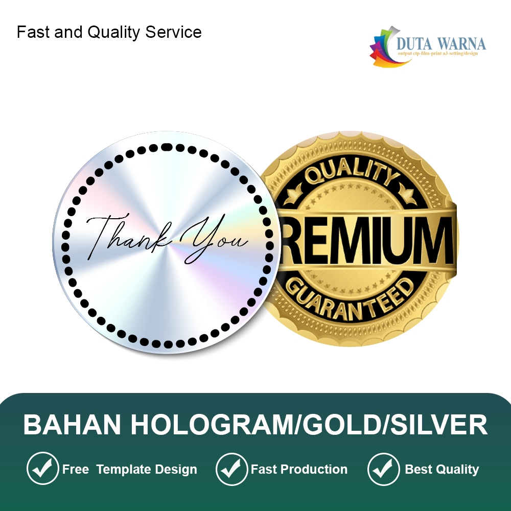 Jual Stiker Custom Hologram / Gold / Silver (Cetak + Cut). Model Bulat ...
