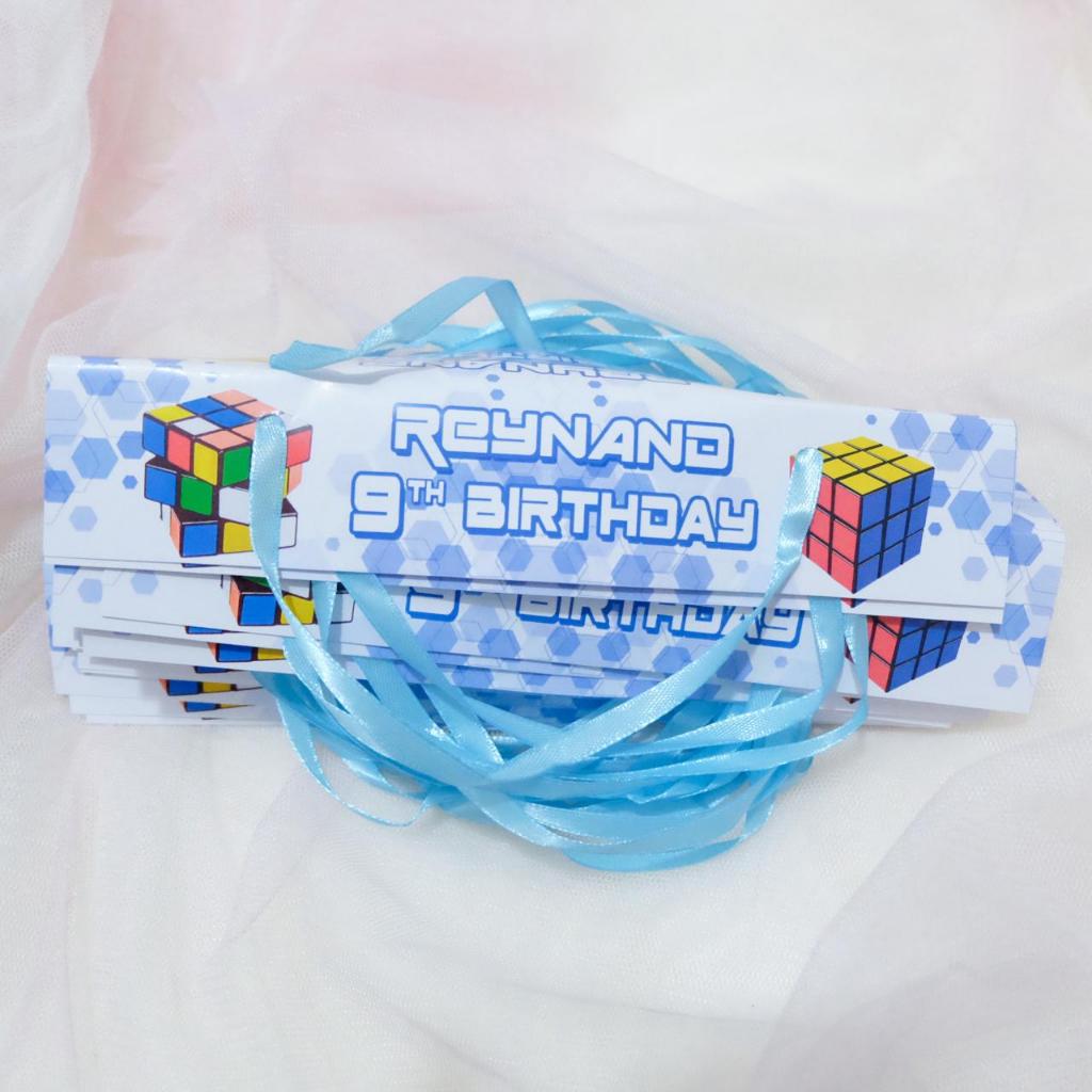 Jual Kubik Rubik Biru - Label Kantong Snack Goodie Bag Birthday ...