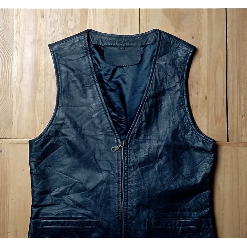 Jual vest kulit TUXEDO pria size S model zipper | Shopee Indonesia