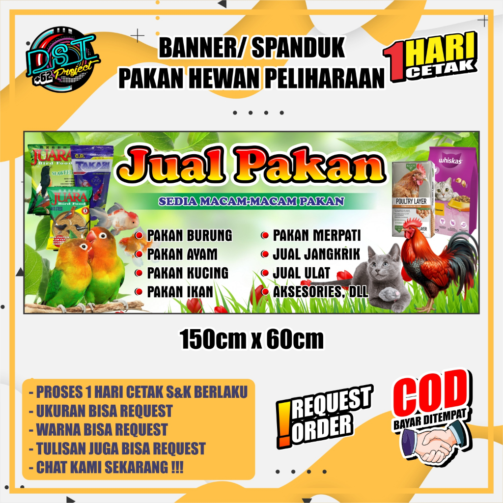 Jual BANNER / SPANDUK PAKAN AYAM, KUCING, IKAN HIAS, DLL | Shopee Indonesia
