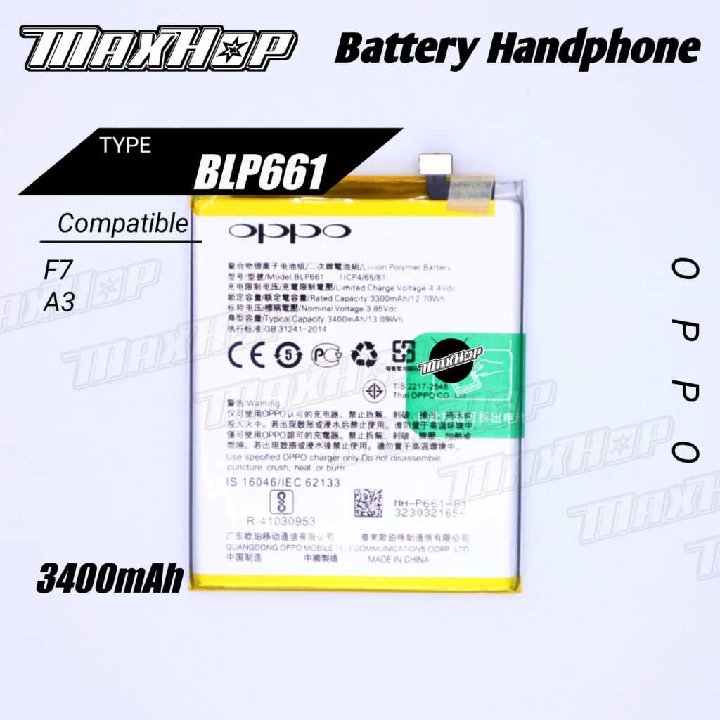 Jual Baterai Oppo F7 / A3 Original OEM Batre BLP661 Battery Handphone ...