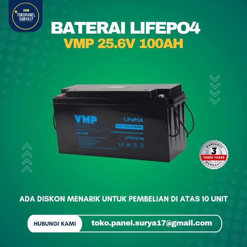 Jual baterai lifepo4 24v 100ah battery lifepo4 12.8v 100ah lithium iron phosphate vmp | Shopee ...