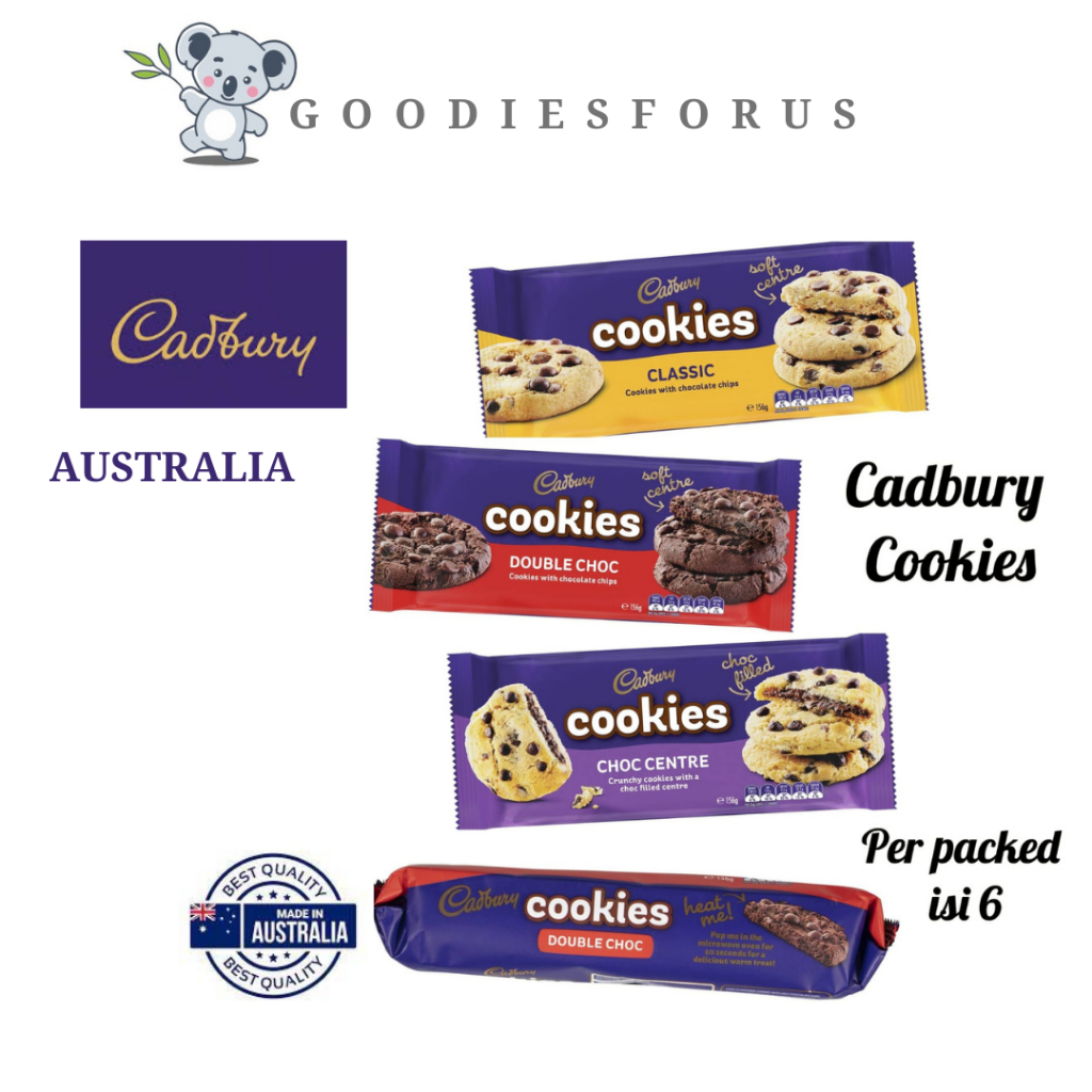 Jual Cadbury Australia Classic Choc Chip Cookies 156g/Choc Centre ...