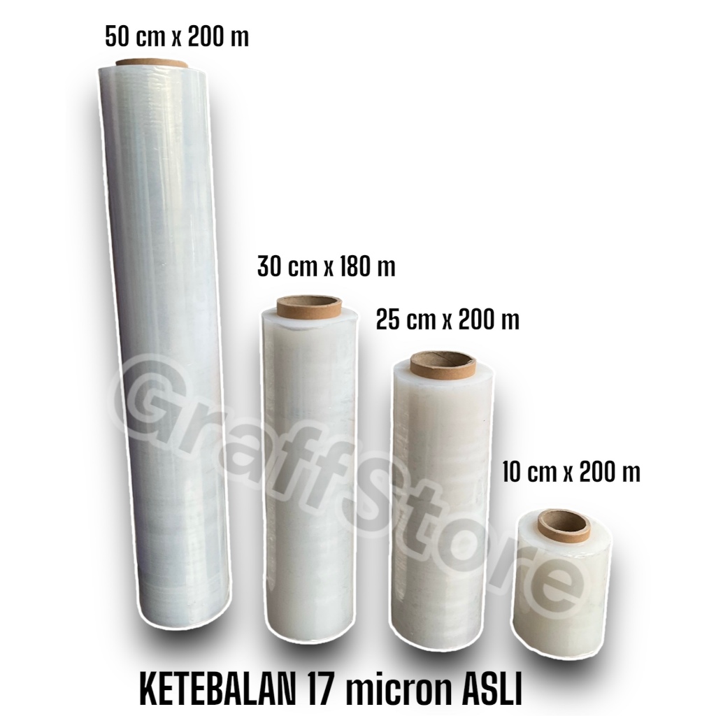 Jual Plastik wrapping 50 cm x 200 m x 17 micron Strech FILM murah ...