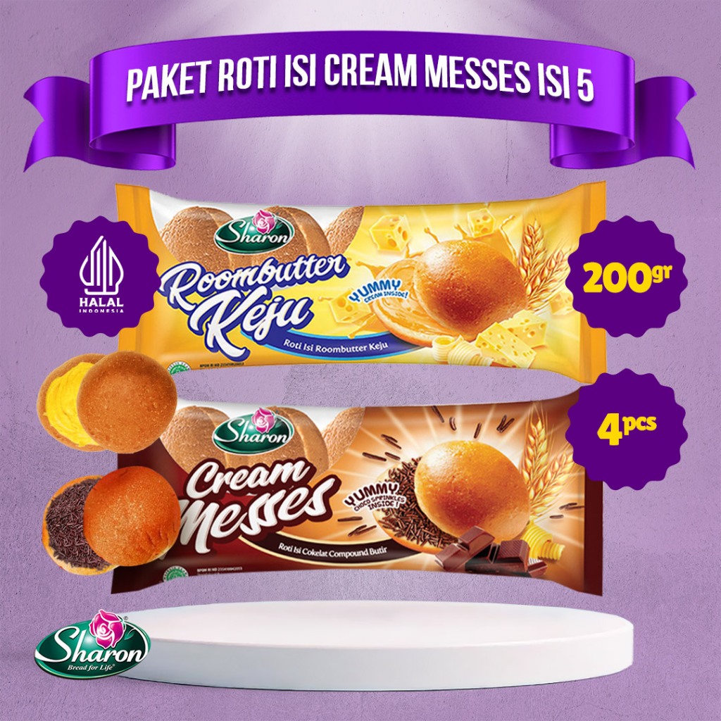 Jual ( PAKET ) Roti isi Cream Messes Sharon Bakery 200gr | Shopee Indonesia