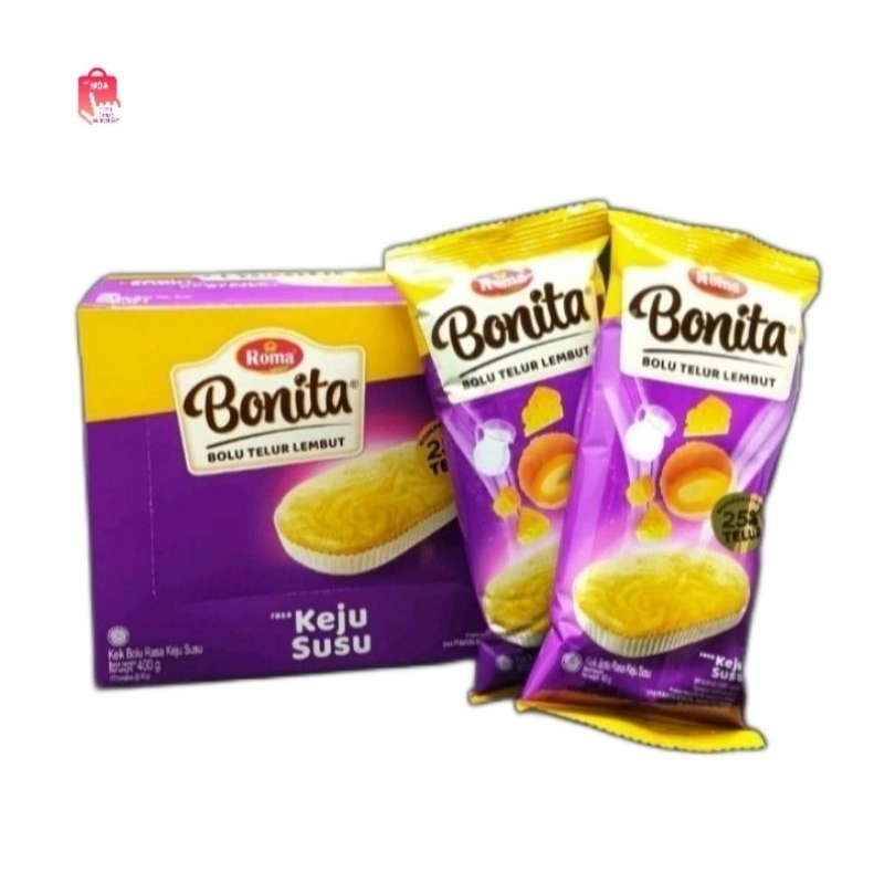 Jual Roma Bonita Bolu Telur Lembut Rasa Keju Susu (1 box/12 pcs ...