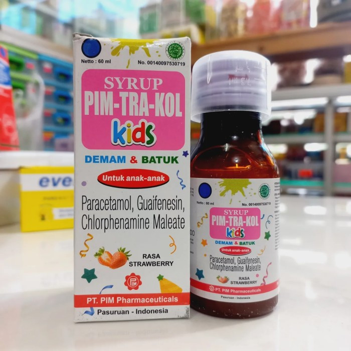 Jual PIMTRAKOL KIDS RASA STRAWBERRY SYRUP 60 ML | Shopee Indonesia