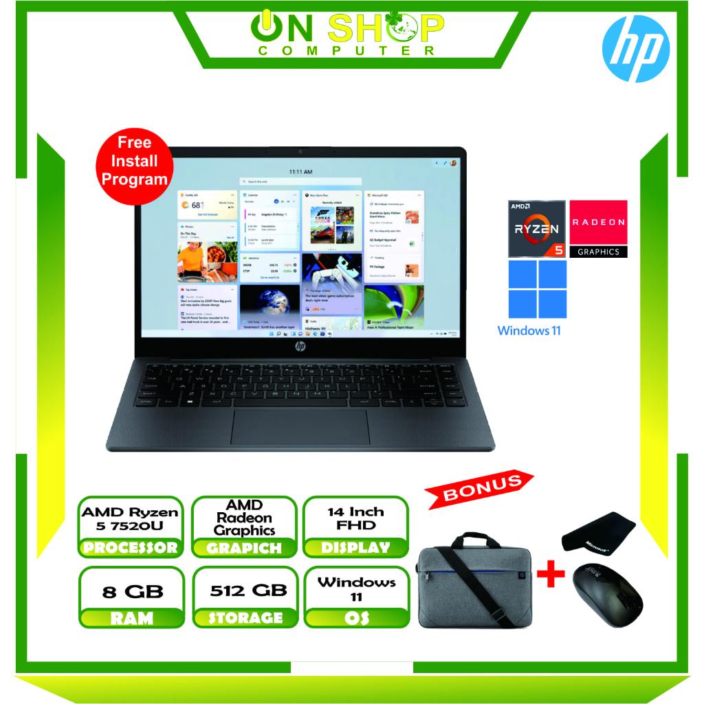 Jual HP 245 14 G10 AMD Ryzen 5 7520U RAM 8GB SSD 512GB Windows 11 Home ...