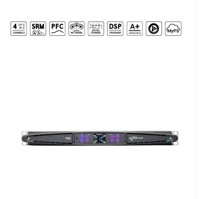 Jual POWERSOFT T604 | POWERSOFT T-604 Power Amplifier with Dante & DSP (4×1500 Watt @4 Ohm ...