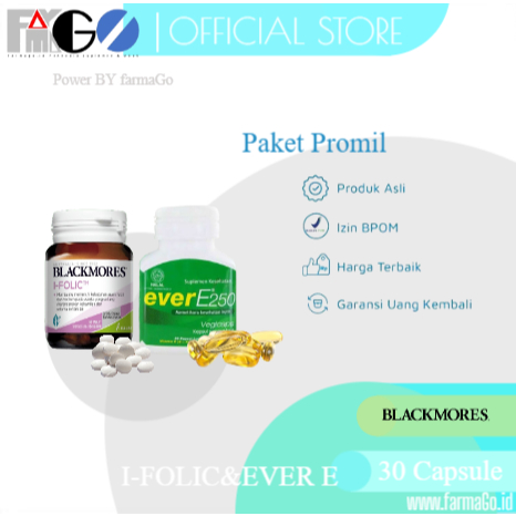 Jual PAKET PROMIL BLACKMORES I FOLIC 60 TABLET DAN EVER E 30 TABLET 2 ...