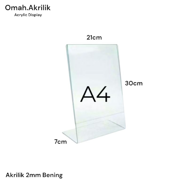 Jual Akrilik Tent Card A4 Potrait 1 sisi 2mm - Acrylic Tempat Brosur ...