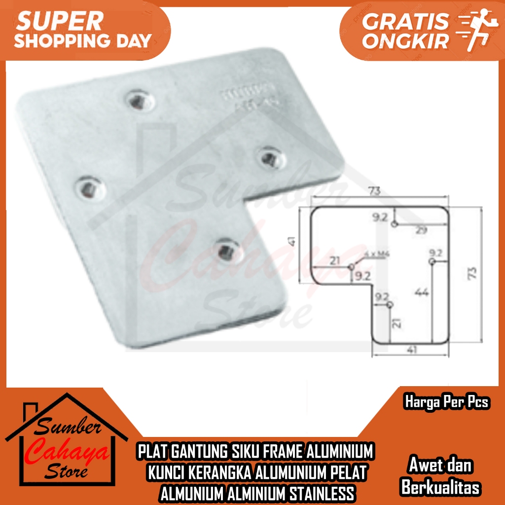 Jual Plat Gantung Siku Frame Aluminium Kunci Kerangka Alumunium Pelat ...