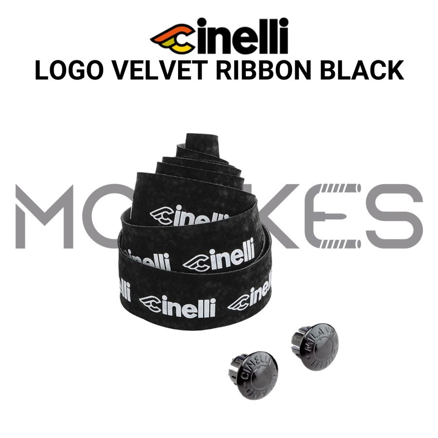 Jual Cinelli LOGO VELVET RIBBON BAR TAPE BLACK & WHITE | Shopee Indonesia
