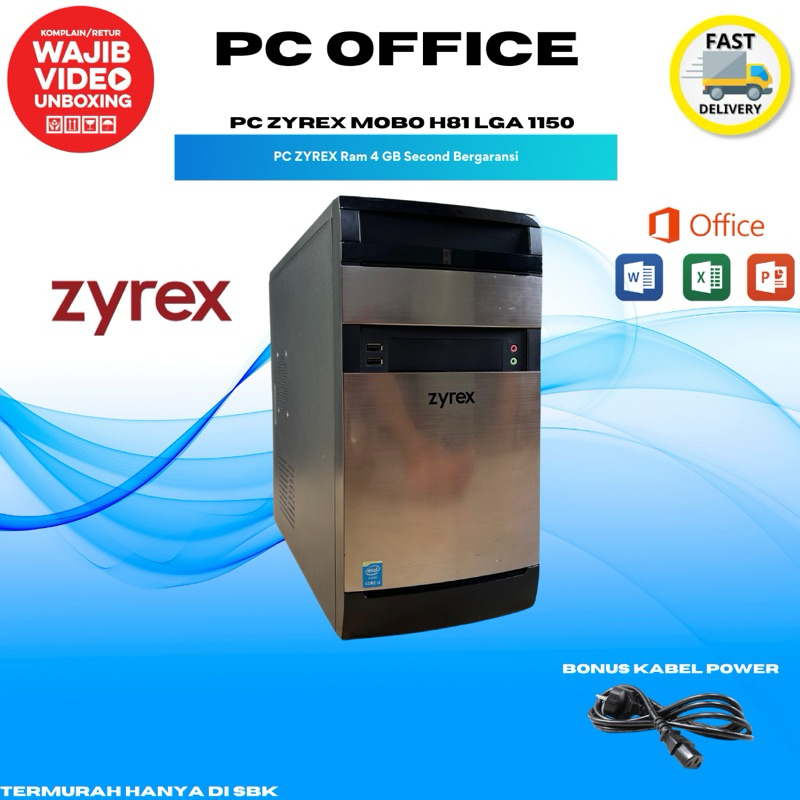 Jual ZYREX PC OFFICE RAKITAN RAM 4GB SECOND BERGARANSI | Shopee Indonesia