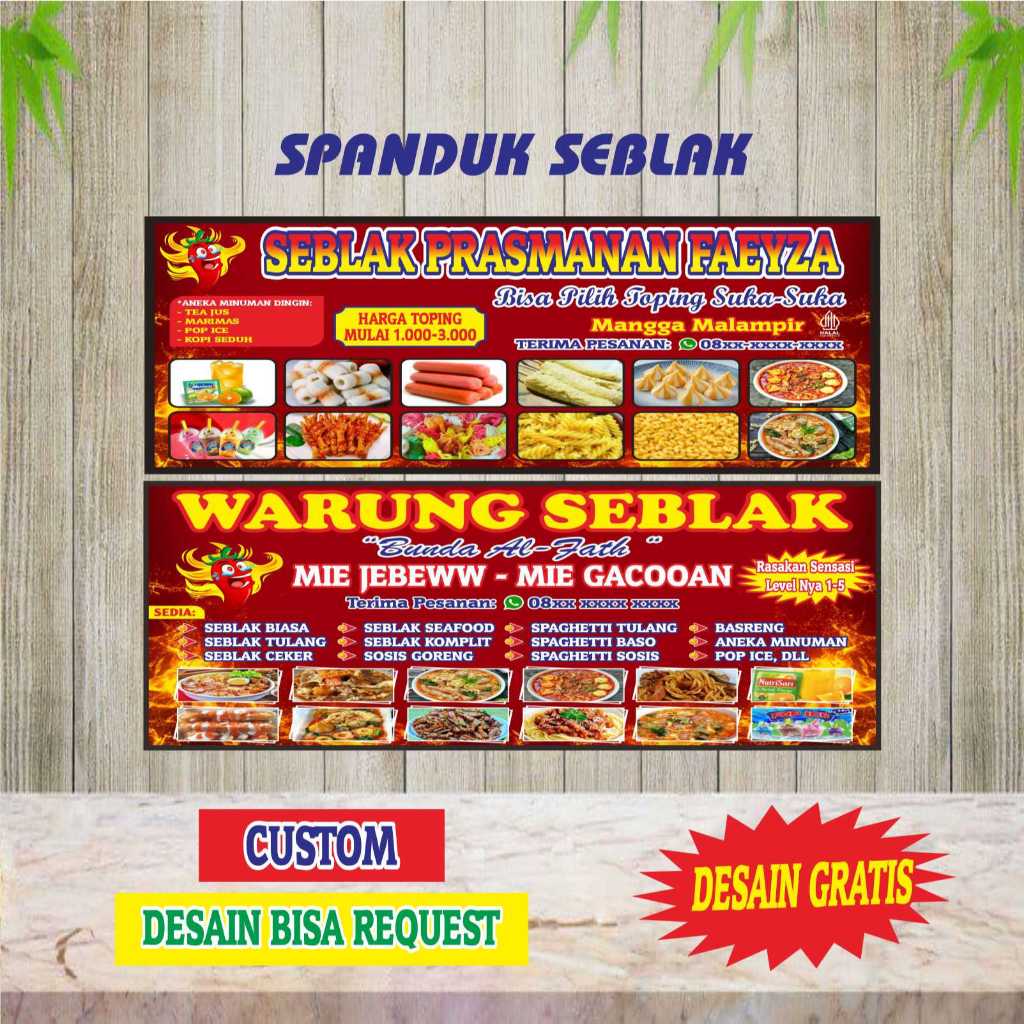 Jual Cetak Spanduk Banner Jualan Seblak Prasmanan Warung Seblak Bisa ...