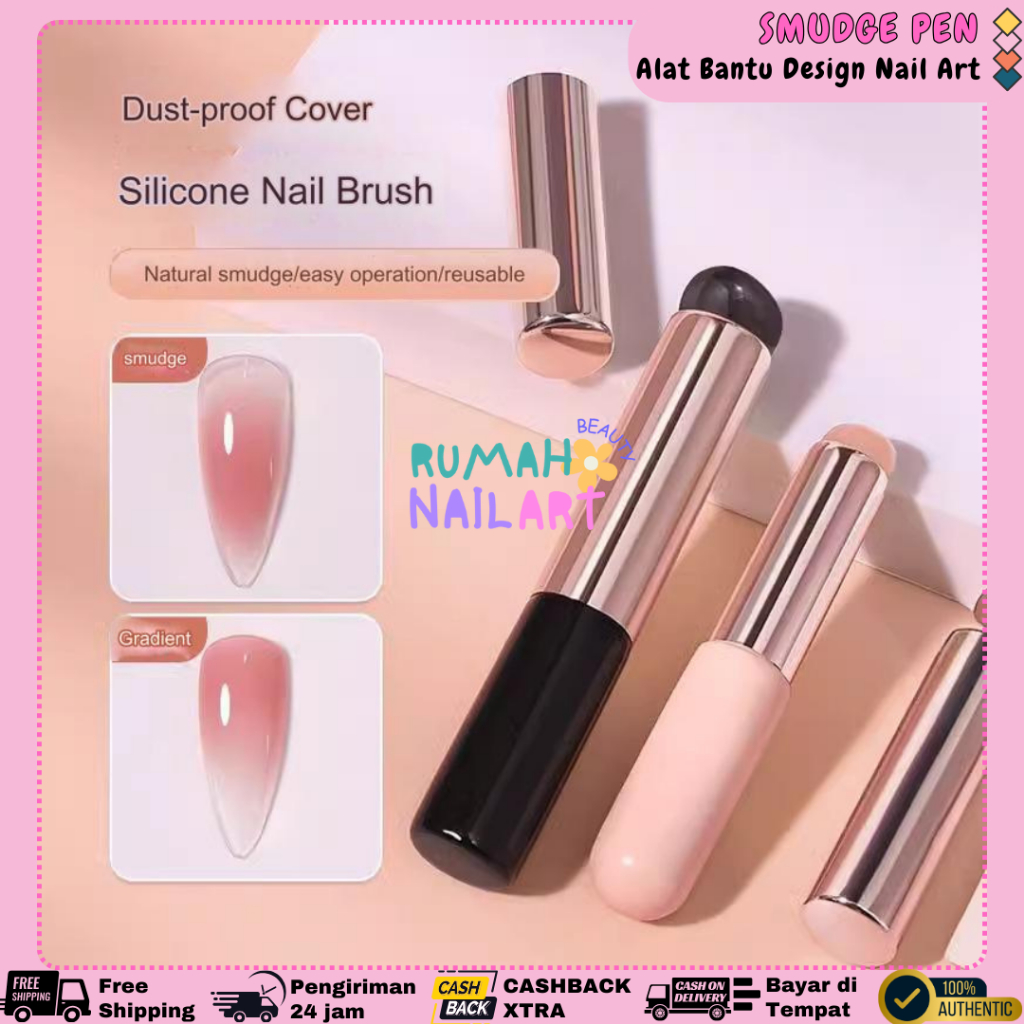 Jual Smudge Pen for Chrome / Silicone Smudge Pen Nail art chrome 3D ...