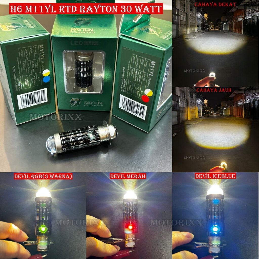 Jual ORIGINAL LAMPU UTAMA H6 RTD RAYTON M11YL 30 WATT PLUS SENJA HIGH ...