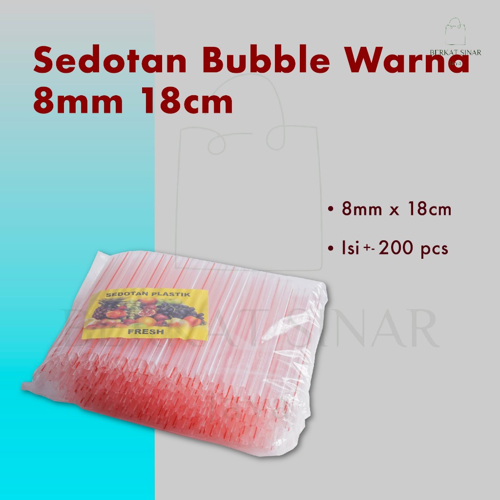 Jual Sedotan Bubble Tea Boba 8mm isi 200gram / Sedotan Minuman Ice ...