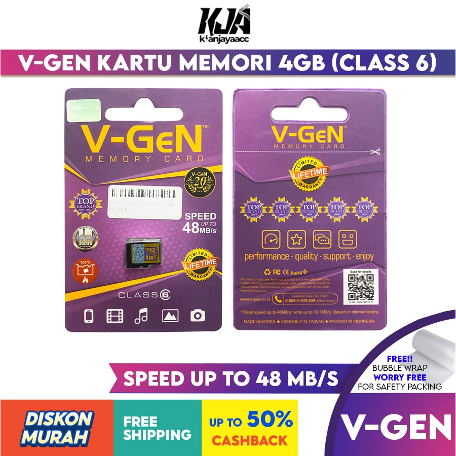 Jual V-GEN 4 GB - Kartu Memori Microsd Card Vgen 4GB Class 6 Original ...