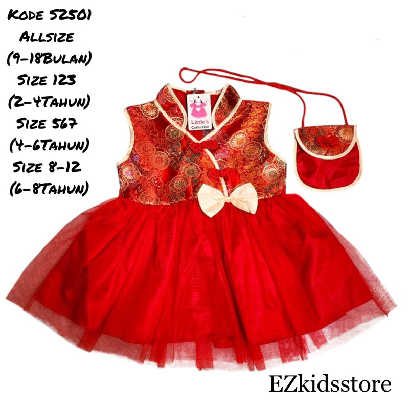 Jual Dress cheongsam anak 1-3 tahun / cheongsam baby / Dress Shanghai ...