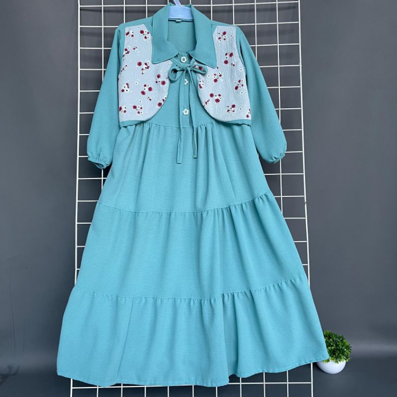 Jual DRESS II GAMIS ANAK MODEL ROMPI BAHAN CRINKLE RATU MOTIF 3-12 ...