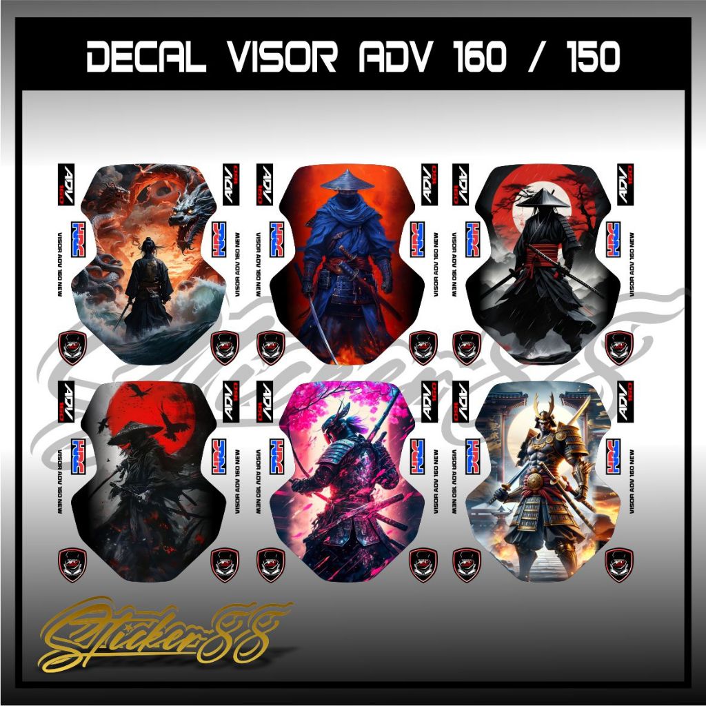 Jual Stiker Visor Honda ADV 150 ADV 160 SAMURAI / DECAL VISOR WINSHIELD ...