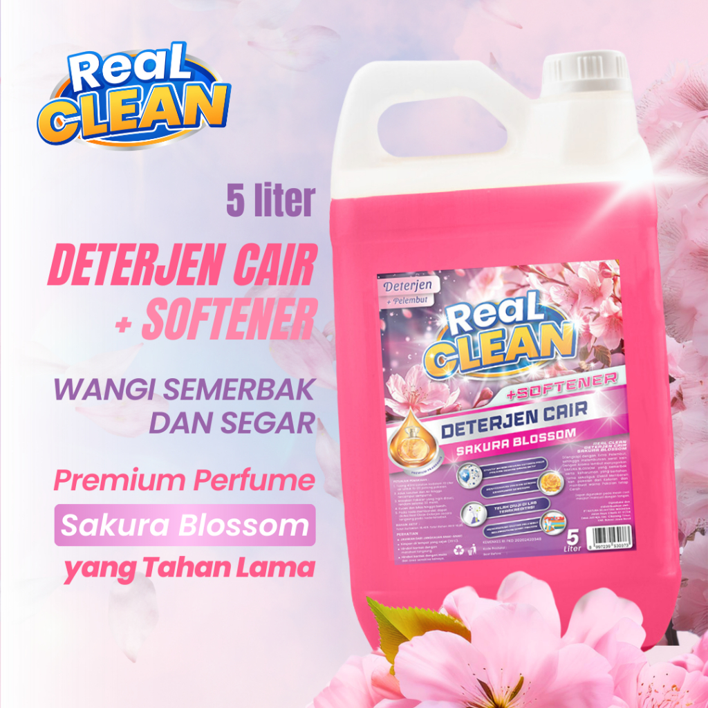Jual Real Clean Detergent Plus Softener Cair 5 Liter - Deterjen Cair ...